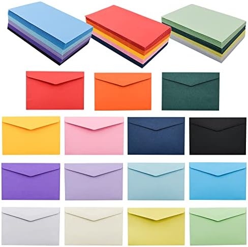 VANRA 150 Pack Mini Envelopes 15 Assorted Colors for Gift Card ...