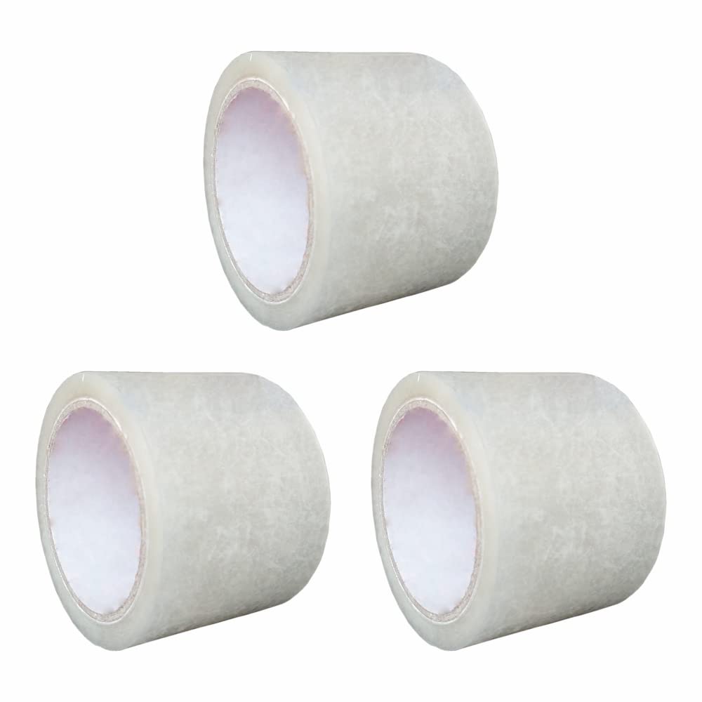 (Pack of 3 Rolls) Clear Packaging Tape High Strength Packing Tape BOPP ...