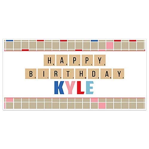 Amazon.com: Scrabble Birthday Banner Party Decoration Backdrop : Home ...