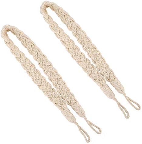 2 PCS Curtain Rope Tiebacks Natural Cotton Hand Knitting Curtains Tied ...