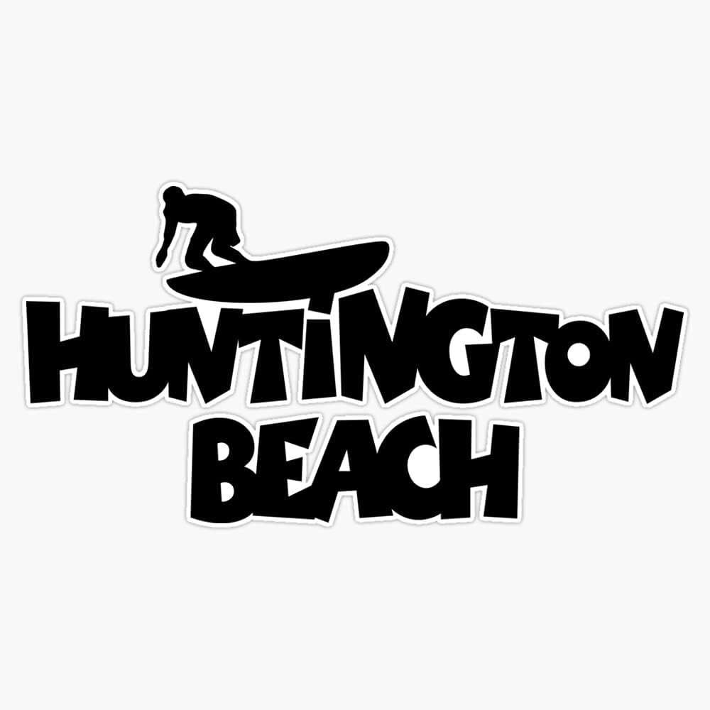 Amazon.com - Huntington Beach Surfing Vinyl Sticker Waterproof Decal ...