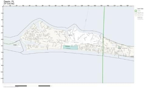 Amazon.com: Working Maps Zip Code Wall Map of Destin, FL Zip Code Map ...