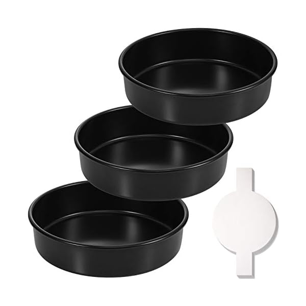HIWARE 8-Inch Round Cake Pan Set of 3, Nonstick Baking Cake Pans with ...