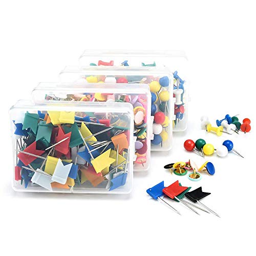 Buy SNOWINSPRING Tacks Push Pins with Points for World , Cork Notice ...