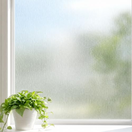 Amazon.com: Borskyn Frosted Window Privacy Film - Brushed Silver Static ...