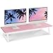 Amazon.com: TEAMIX Dual Monitor Stand Riser for 2 Monitors, Pink Wood ...