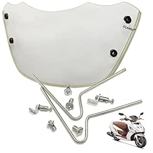 Ozango Scooty Windshield White Visor/Wind Deflectors with Fittings ...