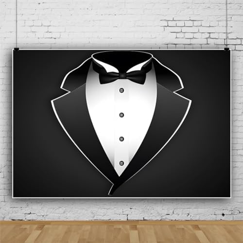 Amazon.com : Caheansi 7x5 ft Gentleman Backdrop Black Tuxedo ...