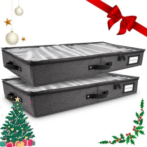 Amazon.com: HOMELUX THEORY 2pc Low Profile Under Bed Storage Containers ...