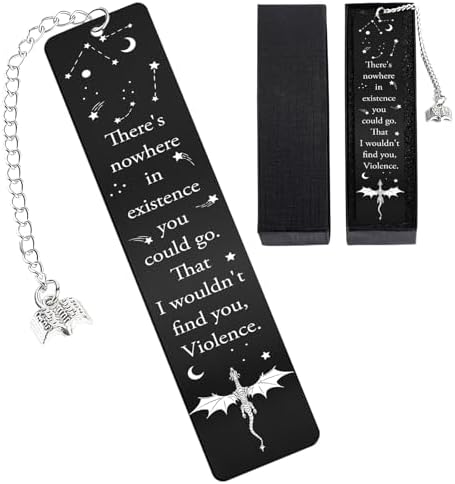 Amazon.com: Fourth Wing Stainless Steel Bookmarks, Flying Dragon Metal ...