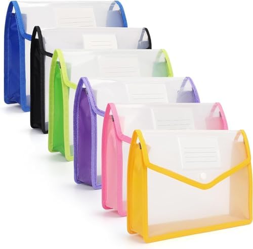 FANWU Plastic File Folder Poly Envelope Expanding File Wallet Document ...