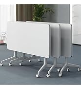 Amazon.com: HSHBDDM Folding Conference Table, Flip Top Mobile Training ...