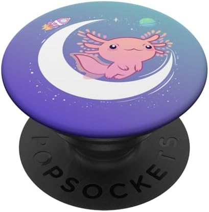 Amazon.com: Axolotl In Space Cute Galaxy Moon Pastel Cartoon PopSockets ...