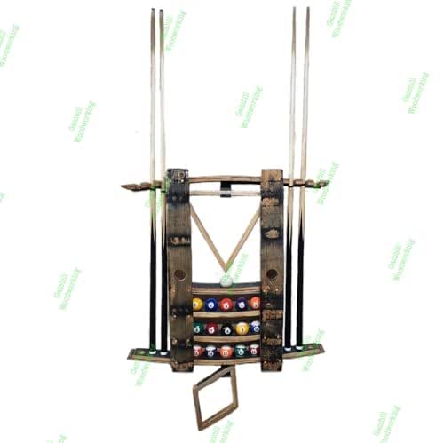 Amazon.com: Bourbon Barrel Stave Pool Cue Rack/Billiard Shelf - Large ...