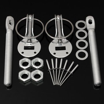 Universal Alloy Mount Bonnet Hood Pin Pins Lock Latch Kit RaceCar ...
