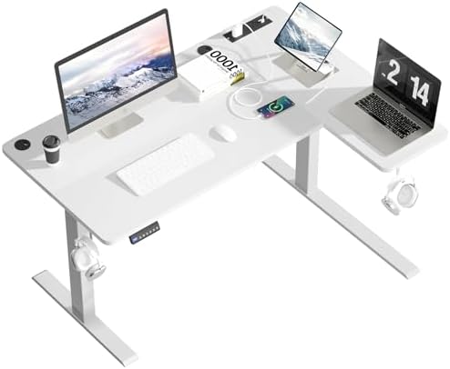 Amazon.com: Mr IRONSTONE L Shaped Electric Standing Desk, 47 Inch Height Adjustable Desk with 3 ...