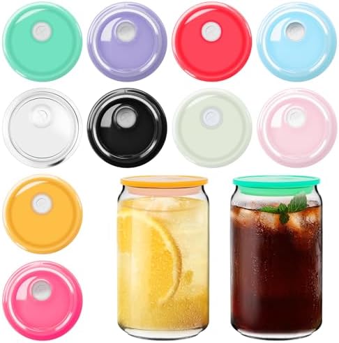 Amazon.com | Acrylic Lids for 16/20 Oz Glass Cup, Spill Proof and ...