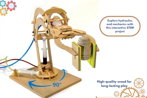 Hydraulic Robotic Arm STEM Kit - FSC Wood, Ages 8-14 - Future of Education