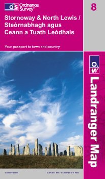 Stornoway & North Lewis OS Landranger Map 8: Ordnance Survey ...
