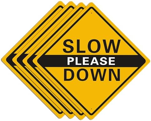 Amazon.com: Clotide 4 Pack Please Slow Down Sign. 12 x 12 Inches ...