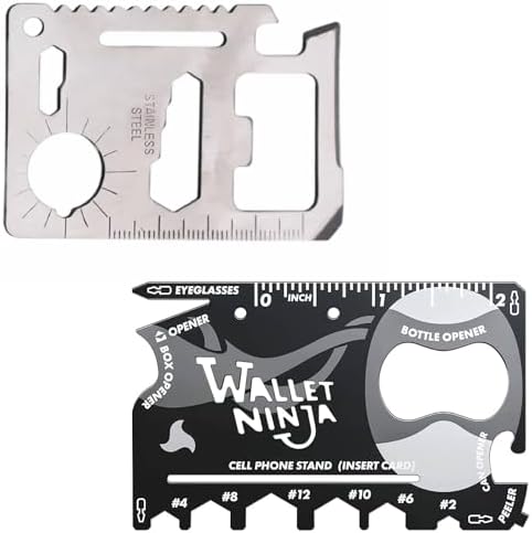 Wallet Ninja 18 in 1 Multi-purpose Credit Card Size Metal Pocket Tool ...