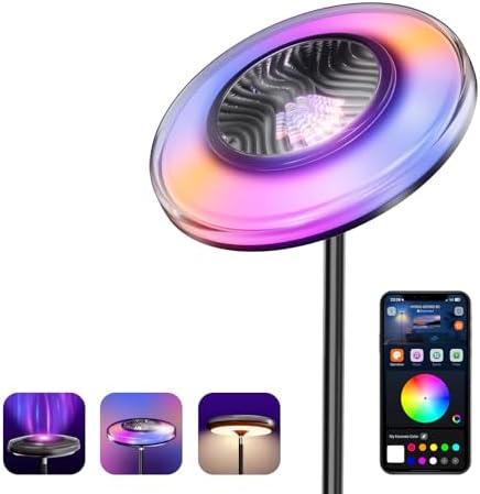 Arsoma Smart Floor Lamp for Living Room, RGB+WW Ripple Projector, LED ...