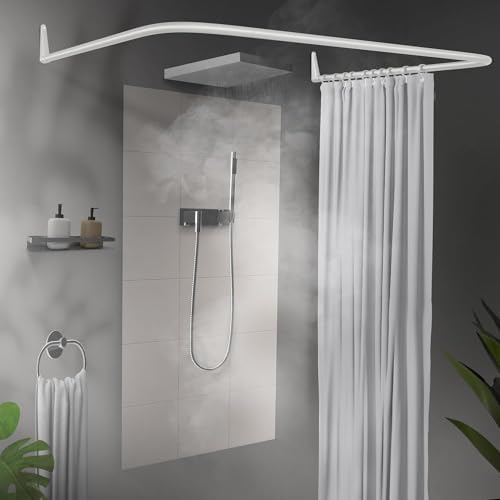 Erica U-shaped Shower Curtain Rail, Shower Curtain Pole 85x95x85 cm ...