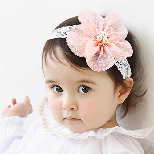 Amazon.com: Kercisbeauty Baby Girls Flower Bows Headband Lace Headwear ...