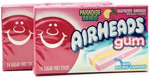 Amazon.com : Airheads Gum, Paradise Blends, Raspberry Lemonade, With ...