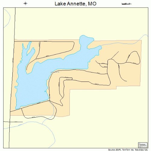 Large Street & Road Map of Lake Annette, Missouri MO - Printed poster ...