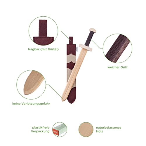 WOODSY swords for kids – wooden swords – kids sword with scabbard – toy ...