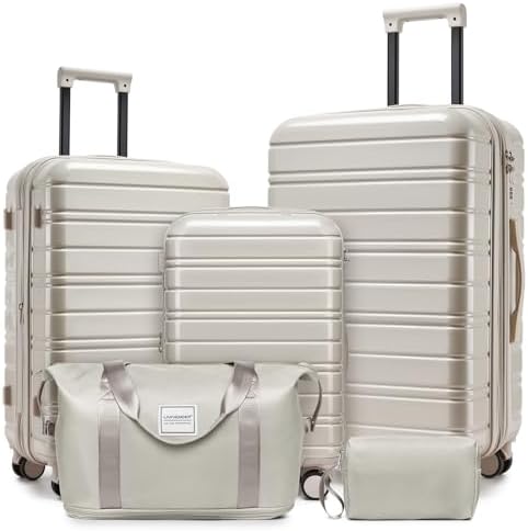Amazon.com | LARVENDER Luggage Sets 5 Piece Hardside Expandable ...