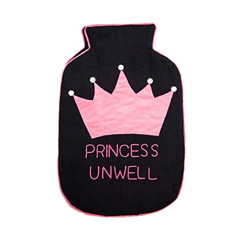 Princess Unwell (Black) Hot Water Bag Cover With Hand-embroidered For ...