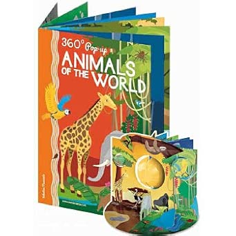 英文原版 Animals Of The World 动物世界 360度剧场立体书 礼品书 儿童STEAM科普操作书 Sassi出品 ...