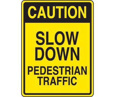 Traffic Caution/Warning Sign - Slow Down Pedestrian Traffic Reflective ...