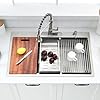 VOKIM 33 Inch Drop In Kitchen Sink Workstation - 33 x 22 Inch Drop In ...