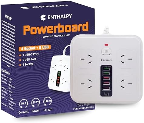 AUSELECT Powerboard USB, 10IN1 Power Strip USB C, Power Board Surge ...