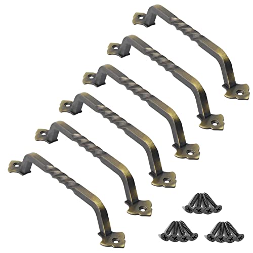 Ouvin 6 Pack Barn Door Pull Handle Hardware for Wooden Garden Gate Shed ...
