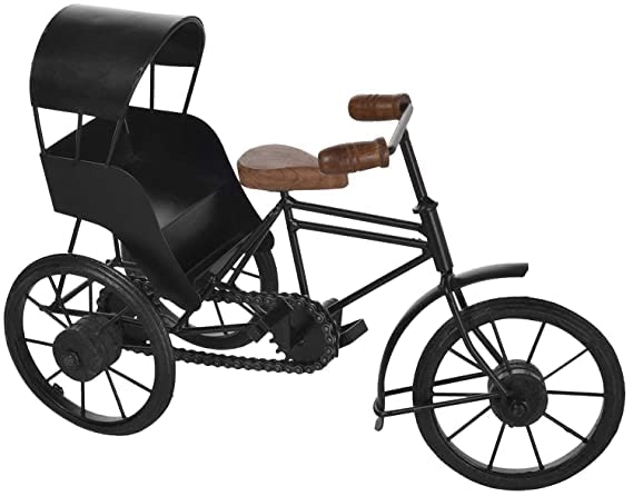 ALLEN GLOBAL Iron Wrought Miniature Rickshaw Showpiece Antique Cycle ...