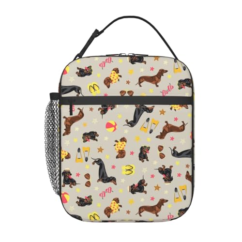 Dachshund Lunch Bag Women, Reusable Insulated Lunch Box for Adult Women ...