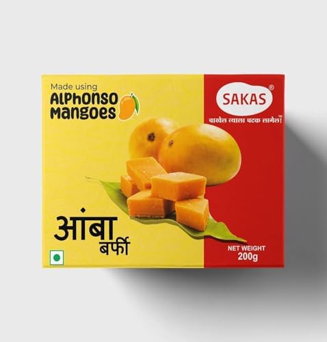 Sakas Mango Burfi 200g | Authentic Indian Mango Mithai Sweet | Luscious ...