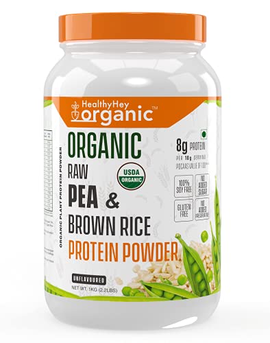 HealthyHey Organic Raw Pea & Brown Rice Protein Isolate - 100% Plant ...
