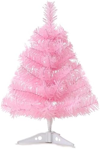Amazon.com: CIPOWM 2FT Artificial Christmas Tree Pink Tabletop ...