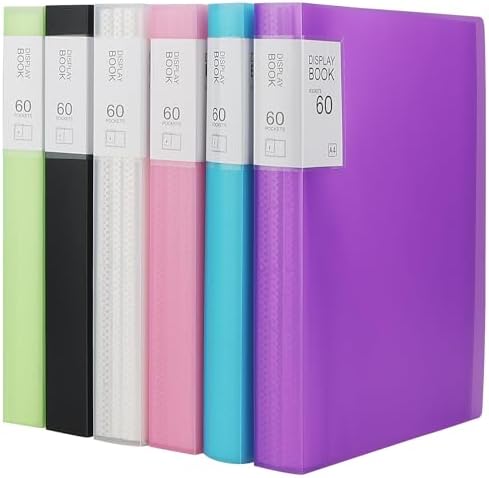 SEUNMUK 6 Pack A4 Display Folder, 60 Pockets Project Folder Display ...