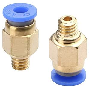 PRAV® Pc4-M10 Straight Pneumatic Fitting Push to Connect + Pc4-M6 Quick ...