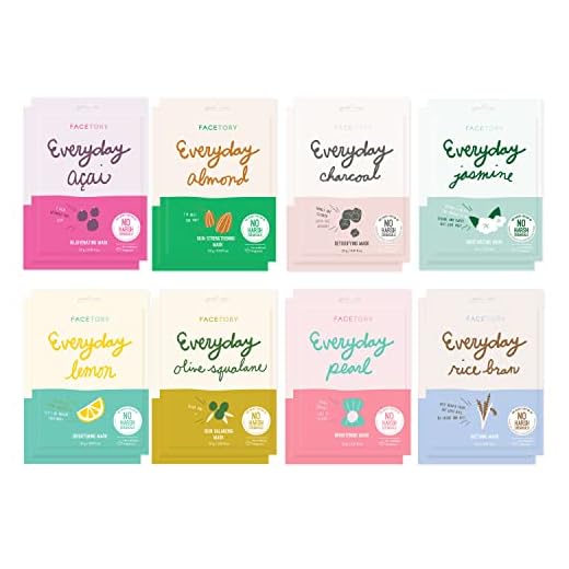 Facetory 에브리데이 8종 시트 마스크 세트 48% 할인 후 13.73불 - MODUBA