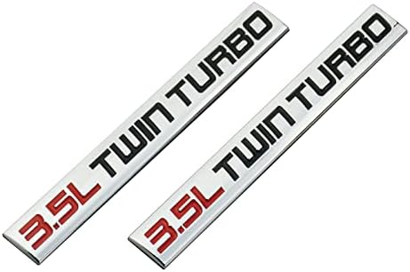 Amazon.com: 2Pc 3.5L Twin Turbo Badge Nameplate Chrome Finish Metal ...