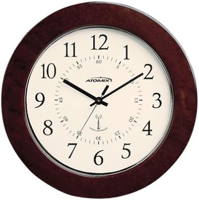 Amazon.com: Atomix 548-11.5" Brown Acrylic Flat Frame Atomic Clock ...