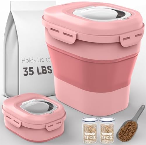 Amazon.com: Dog Food Storage Container, 25-32Lbs Collapsible With ...