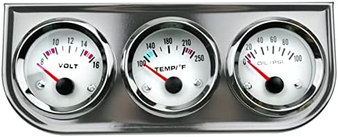 Amazon.com: 2"52mm 3 in 1 Car Meter Auto Gauge Kit(Volt Meter+Water ...